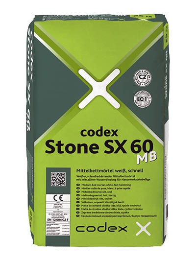 codex Stone SX 60 MB Mittelbettmörtel weiß, schnell | Bodenversand24
